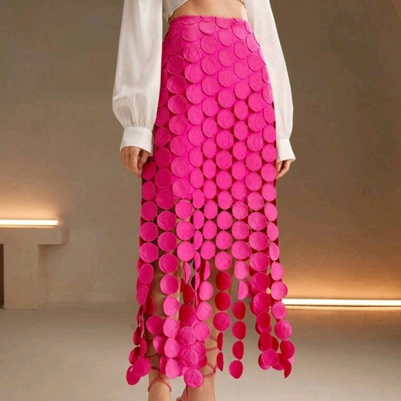 Skirts | Laser Cut Multi Circle Double Layered Skirt | Poshmark